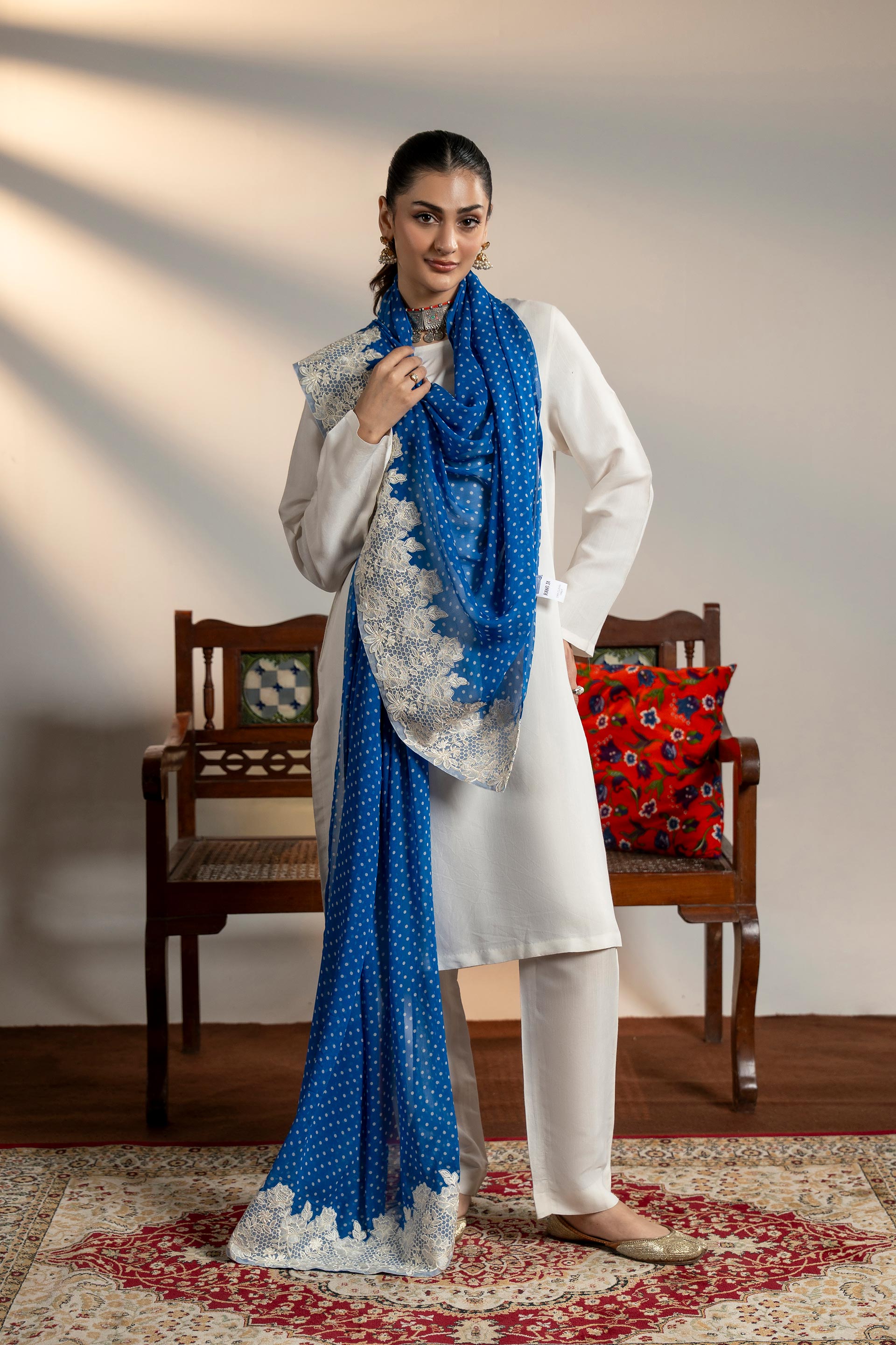 Discover Timeless Style: White Polka Coo Sp In Multi Raw Silk - Limited ...